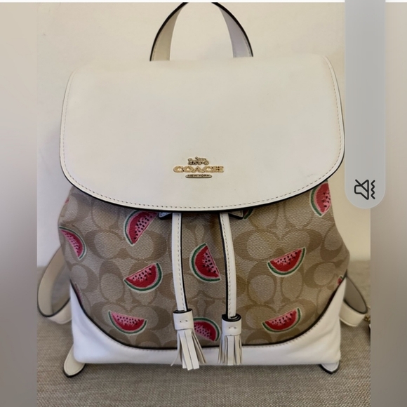 Coach | Bags | Coach Elle Backpack In Signature Canvas With Watermelon ...